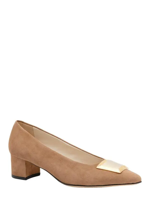 AMALFI BY RANGONI Piramide Pointed Toe Pump - Toasted Cashmere Gold Ornament