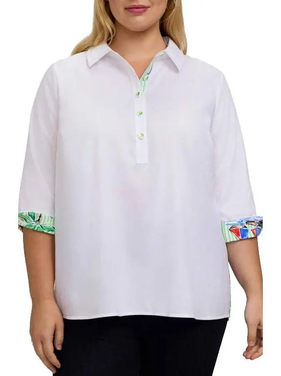 Foxcroft Therese Shirt - Green Multi