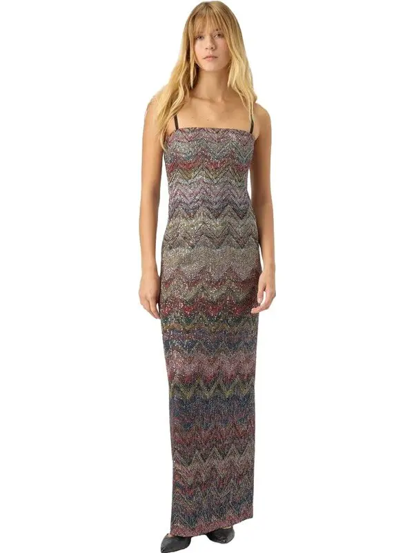 Missoni Bustier Zig Zag Maxi Dress - Multicoloured