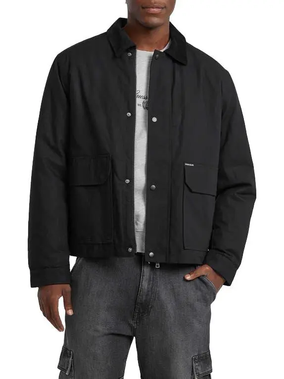 GUESS JEANS Cotton Canvas Workwear Jacket - Black
