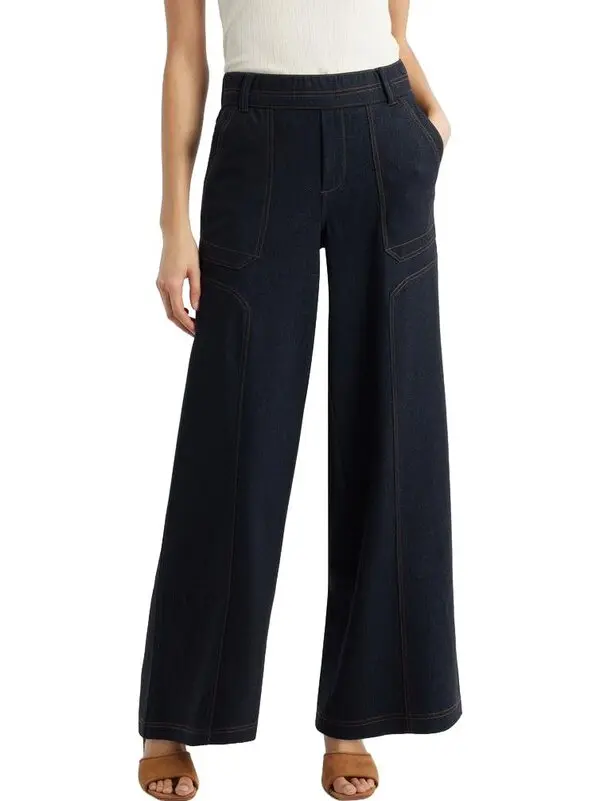 Wit & Wisdom Glider Skyrise Pull-on Wide Leg Pants - Dark Indigo