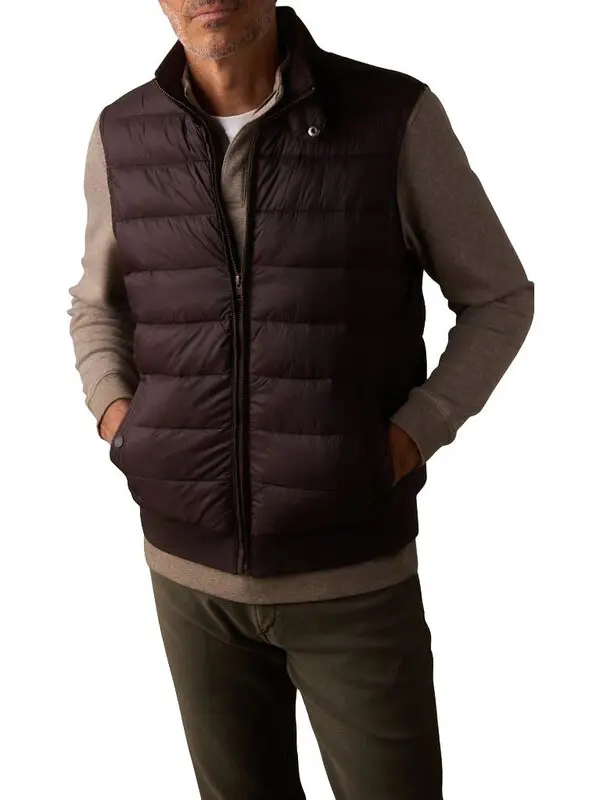 THE NORMAL BRAND Sportivo Nylon Puffer Vest - Dark Brown