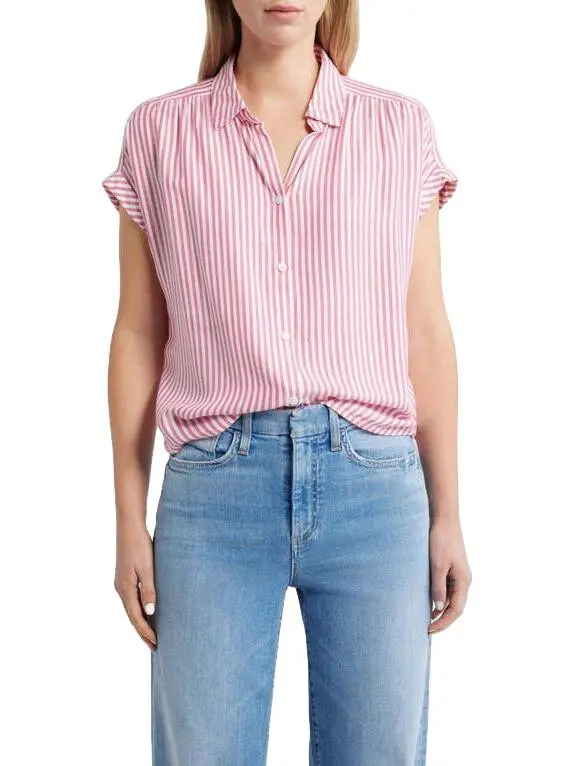 BEACHLUNCHLOUNGE Daria Stripe Button-up Shirt - Watermelon