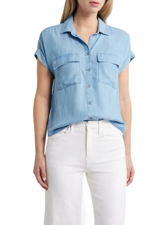 BEACHLUNCHLOUNGE Beatrix Denim Button-up Shirt - Light Wash