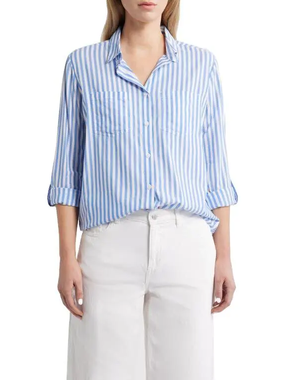 BEACHLUNCHLOUNGE Annalisa Stripe Shirt - Blue Iguana