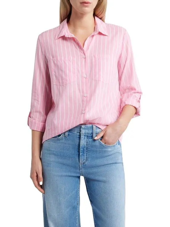 BEACHLUNCHLOUNGE Annalisa Stripe Shirt - Ultra Pink