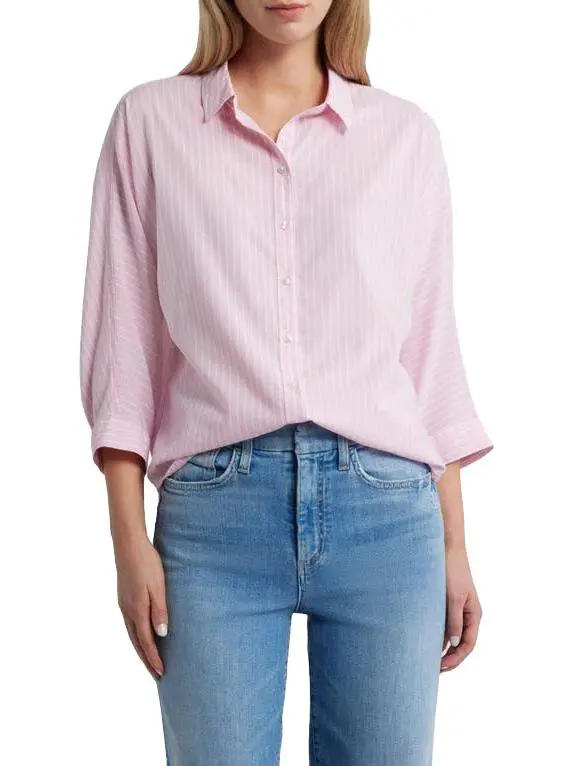 BEACHLUNCHLOUNGE Wells Stripe Shirt - Pink Glow