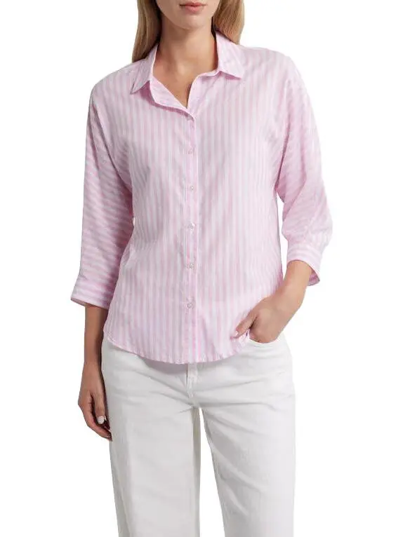 BEACHLUNCHLOUNGE Wells Stripe Shirt - Pink Icing