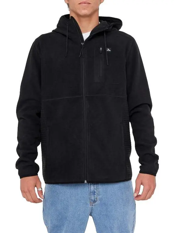 Rip Curl Departed Polar Fleece Zip Hoodie - Black