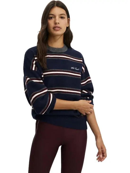 Cotton:on Active Slouchy Knit Sweater - Prep Sport Navy Stripe