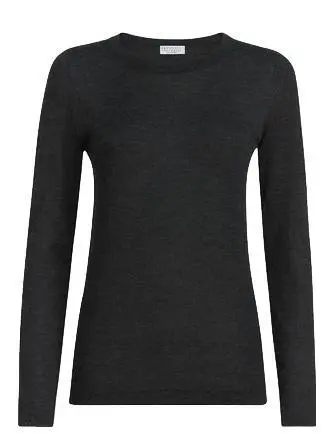 Brunello Cucinelli Cashmere And Silk Crew-neck Sweater - Anthracite