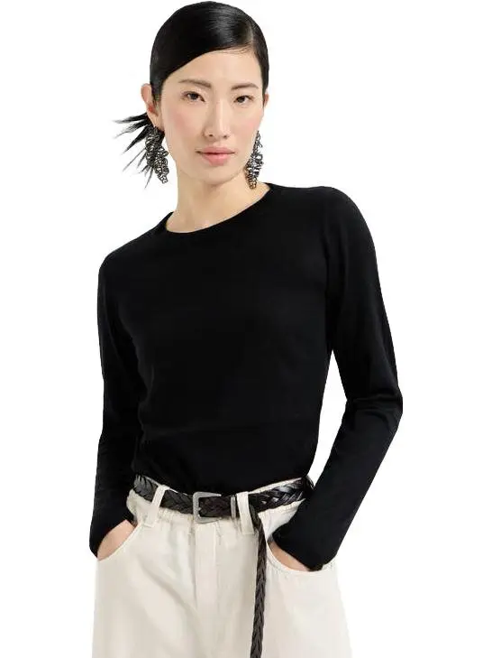 Brunello Cucinelli Cashmere And Silk Crew-neck Sweater - Black