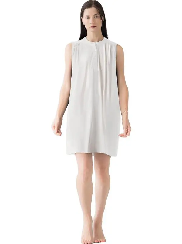 SALUA Relaxed Sleeveless Sleep Tunic - White