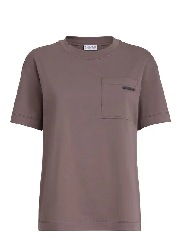 Brunello Cucinelli Cotton Jersey T-shirt - Brown
