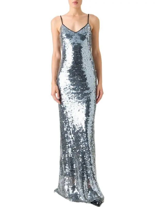 Akris Sequin Embellished Gown - Black/silver