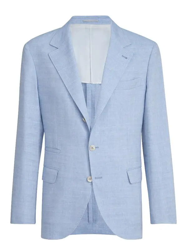 Brunello Cucinelli Chevron Deconstructed Blazer - Azure