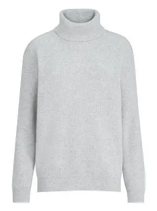 Brunello Cucinelli Cashmere English Rib Sweater - Light Grey