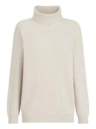 Brunello Cucinelli Cashmere English Rib Sweater - Oyster