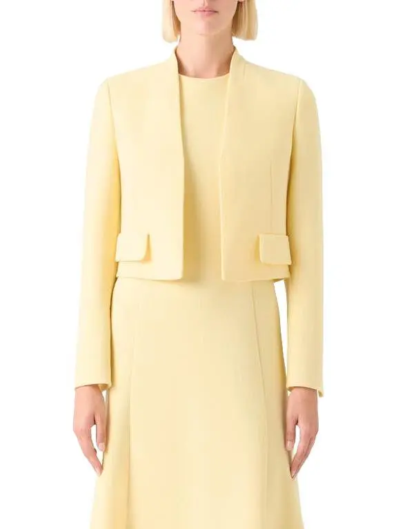 Akris Helena Crop Wool Crepe Jacket - Sun