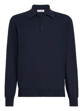 Brunello Cucinelli Polo-style Sweater - Navy Blue