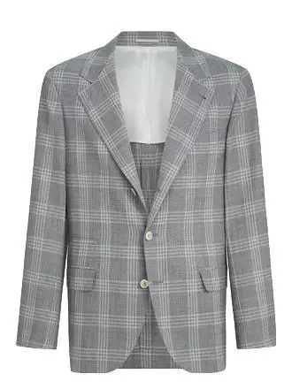 Brunello Cucinelli Tartan Deconstructed Blazer - Light Grey