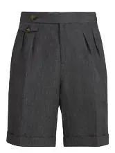 Brunello Cucinelli Délavé Linen Bermuda Shorts - Anthracite