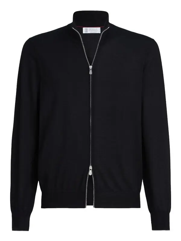 Brunello Cucinelli Cashmere And Silk Cardigan - Black