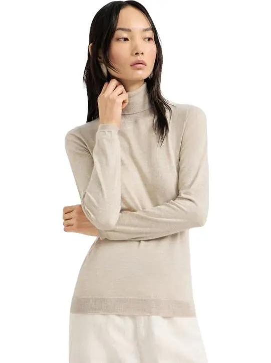 Brunello Cucinelli Cashmere And Silk Sparkling Sweater - Buff