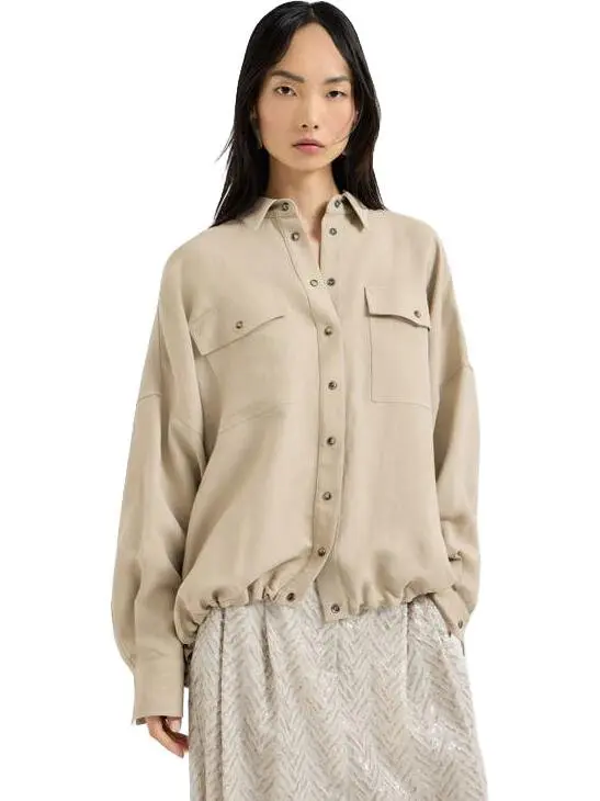 Brunello Cucinelli Fluid Twill Shirt - Sand