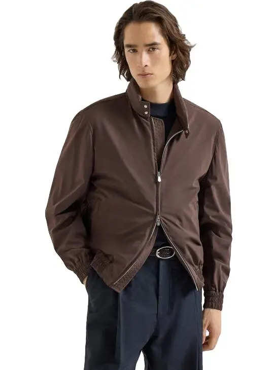 Brunello Cucinelli Nylon Zip-up Jacket - Hazelnut