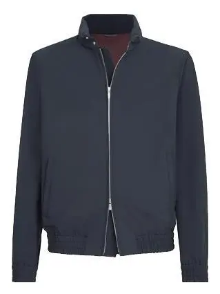 Brunello Cucinelli Nylon Zip-up Jacket - Navy Blue