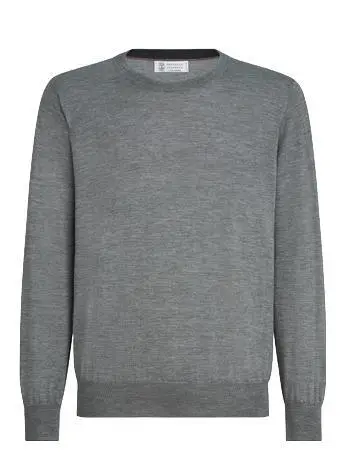 Brunello Cucinelli Cashmere And Silk Lightweight Sweater - Dark Grey