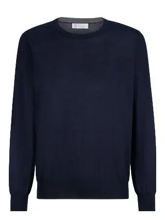 Brunello Cucinelli Cashmere And Silk Lightweight Sweater - Navy Blue