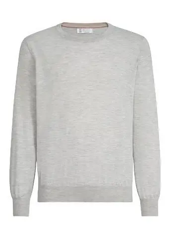 Brunello Cucinelli Cashmere And Silk Lightweight Sweater - Pebble