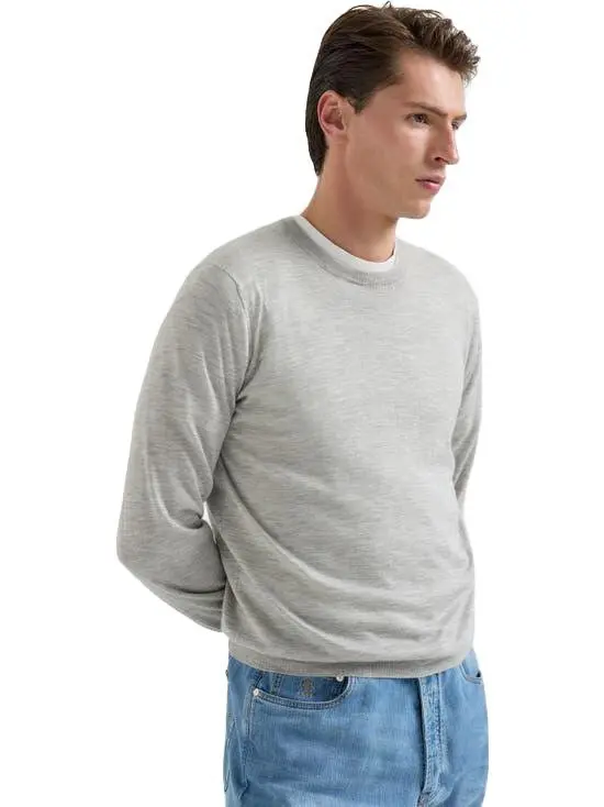 Brunello Cucinelli Cashmere And Silk Lightweight Sweater - Pebble