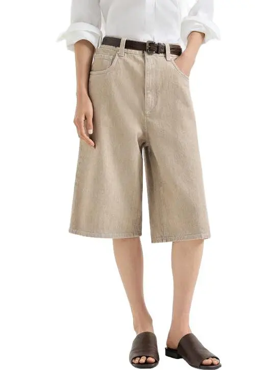 Brunello Cucinelli Denim Bermuda Shorts - Beige