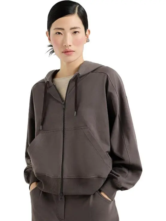 Brunello Cucinelli Sweatshirt With Embroidery - Brown