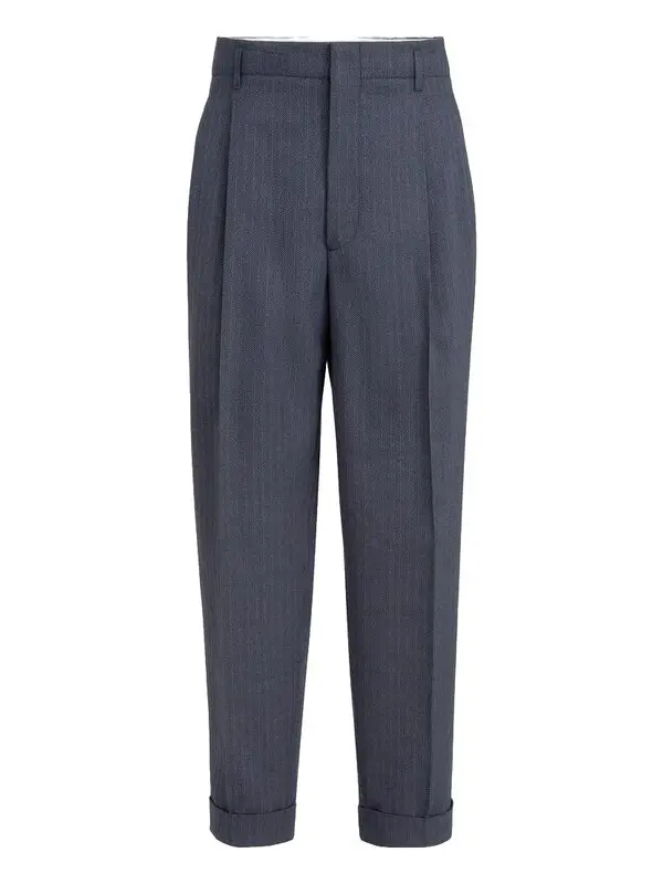 Brunello Cucinelli Chevron Trousers - Navy Blue