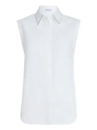 Brunello Cucinelli Stretch Poplin Shirt - White