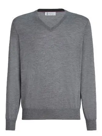 Brunello Cucinelli Cashmere And Silk Lightweight Sweater - Dark Grey