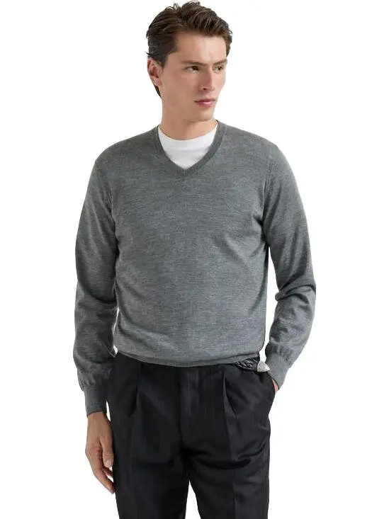 Brunello Cucinelli Cashmere And Silk Lightweight Sweater - Dark Grey