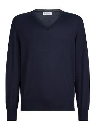 Brunello Cucinelli Cashmere And Silk Lightweight Sweater - Navy Blue
