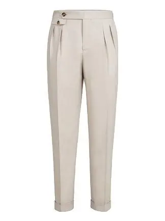 Brunello Cucinelli Trousers With Double Pleats And Tabs - Buff