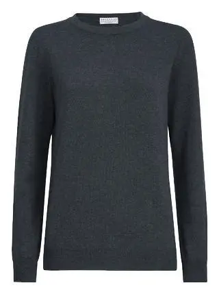Brunello Cucinelli Cashmere Crew-neck Sweater - Lignite Grey