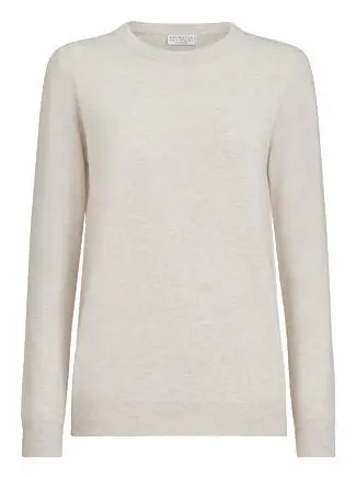Brunello Cucinelli Cashmere Crew-neck Sweater - Oyster