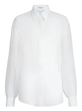 Brunello Cucinelli Crispy Silk Shirt - White