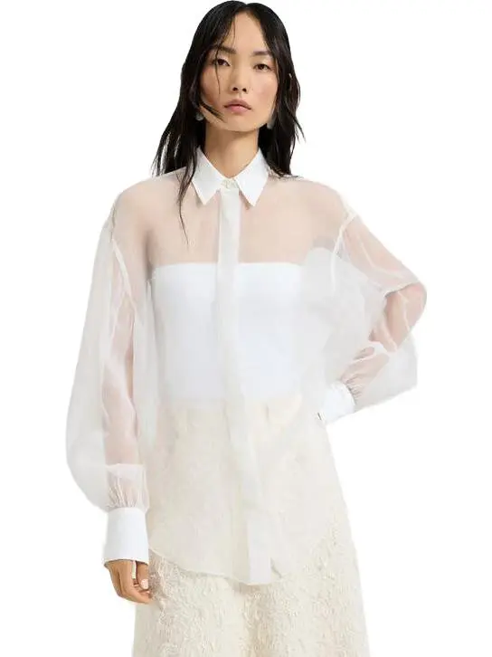Brunello Cucinelli Crispy Silk Shirt - White