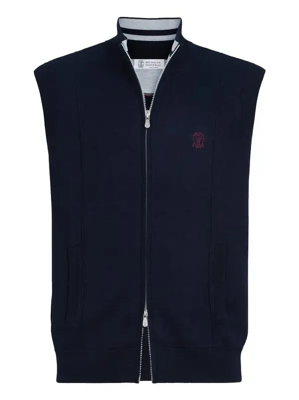 Brunello Cucinelli Double Knit Vest - Blue