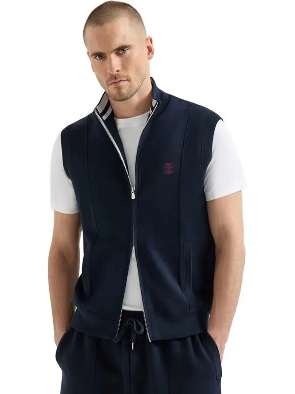 Brunello Cucinelli Double Knit Vest - Blue