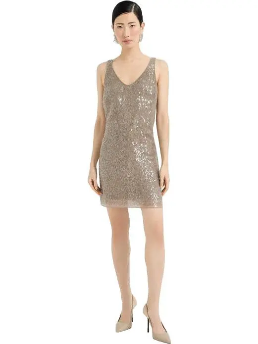 Brunello Cucinelli Mini Dress With Embroidery - Rope